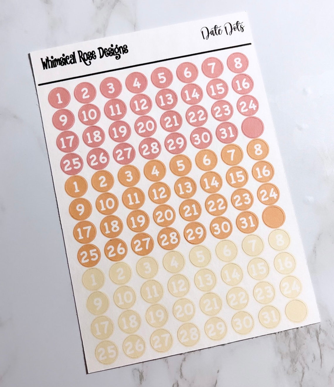 2 Dollar Tuesday: Rainbow Date Dots-sticker Sheet//daily - Etsy