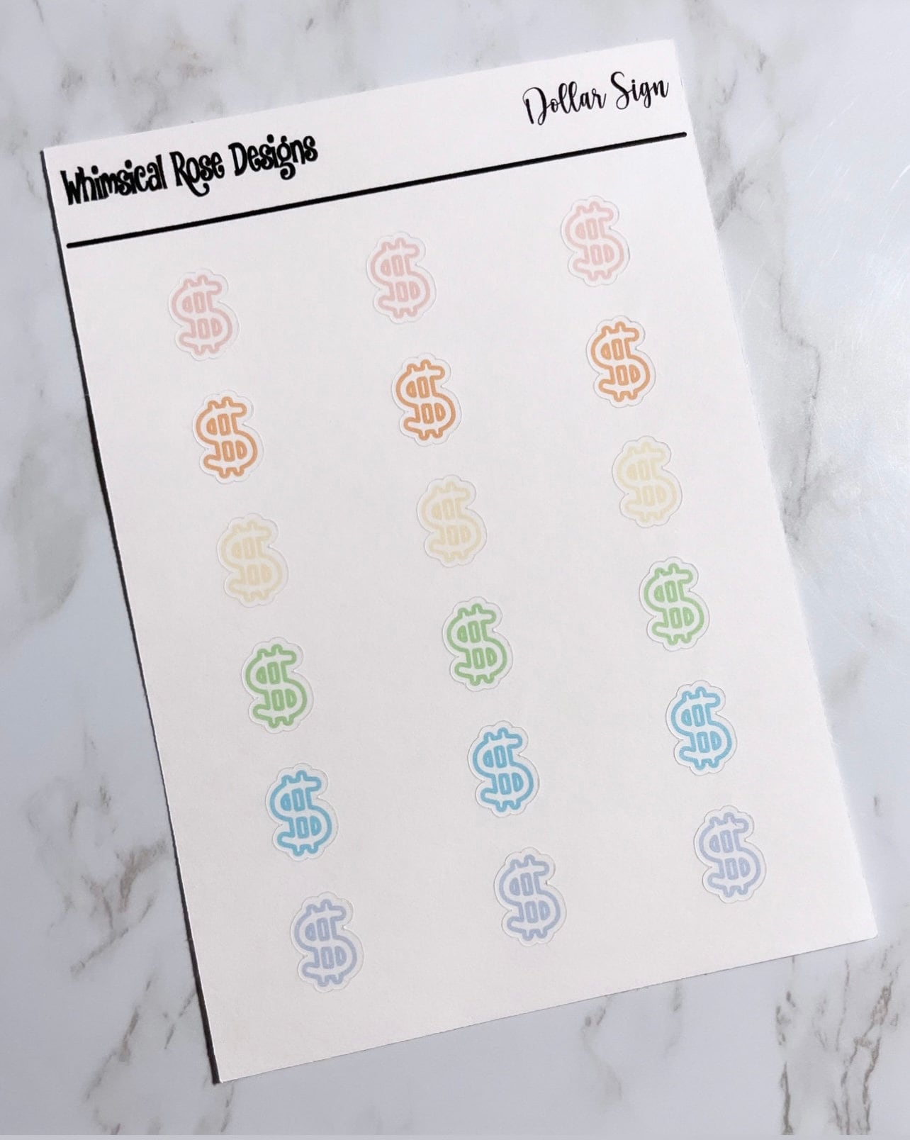 2 Dollar Tuesday: Dollar Sign-sticker Sheet//daily - Etsy