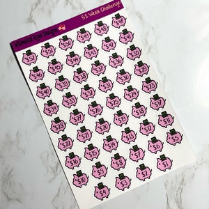 52 Week Savings Challenge Icon-sticker Sheet//mini Icons//bullet ...