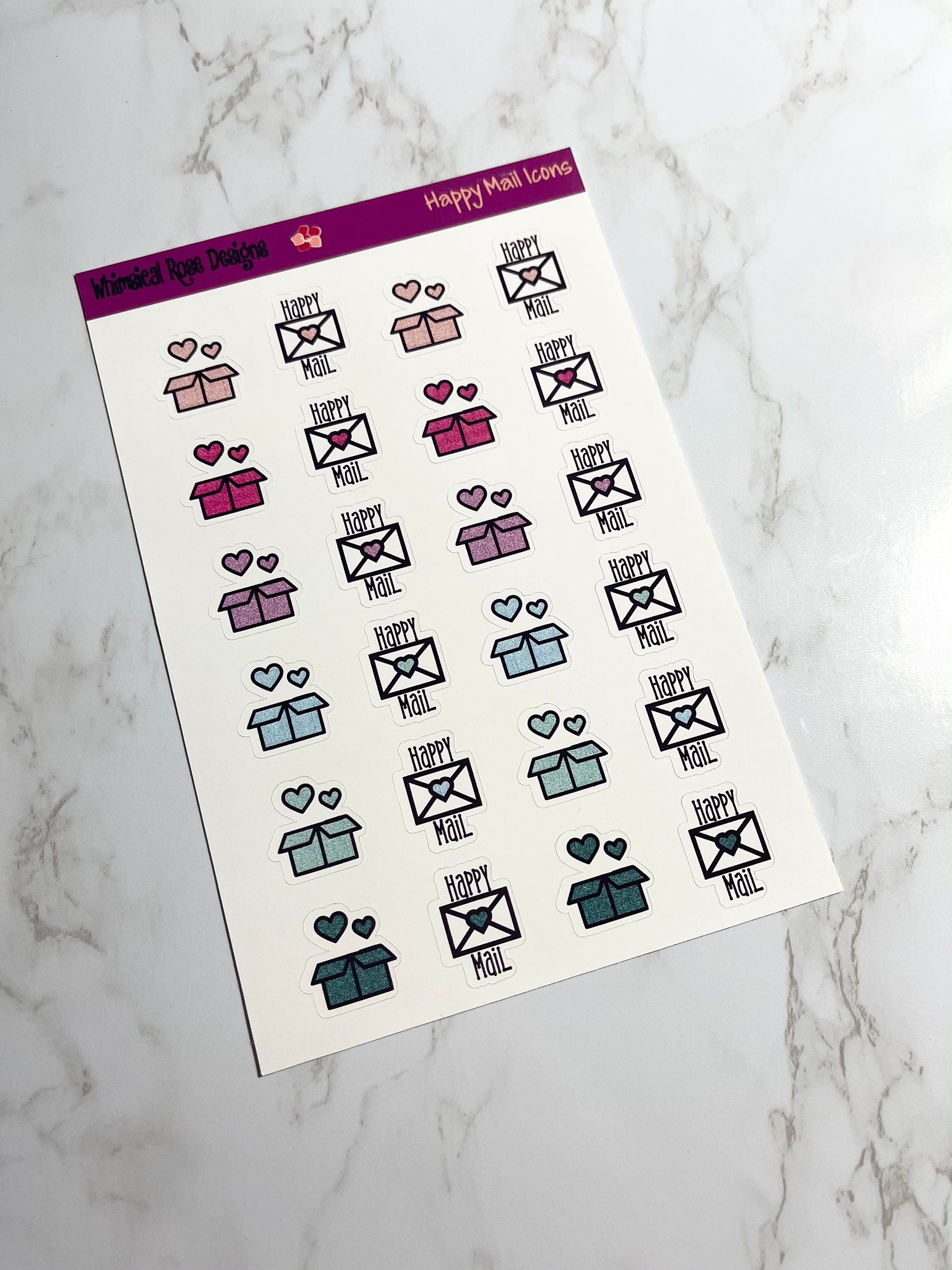 Happy Mail & Package Icons-sticker Sheet//daily Planning//happy Planner ...