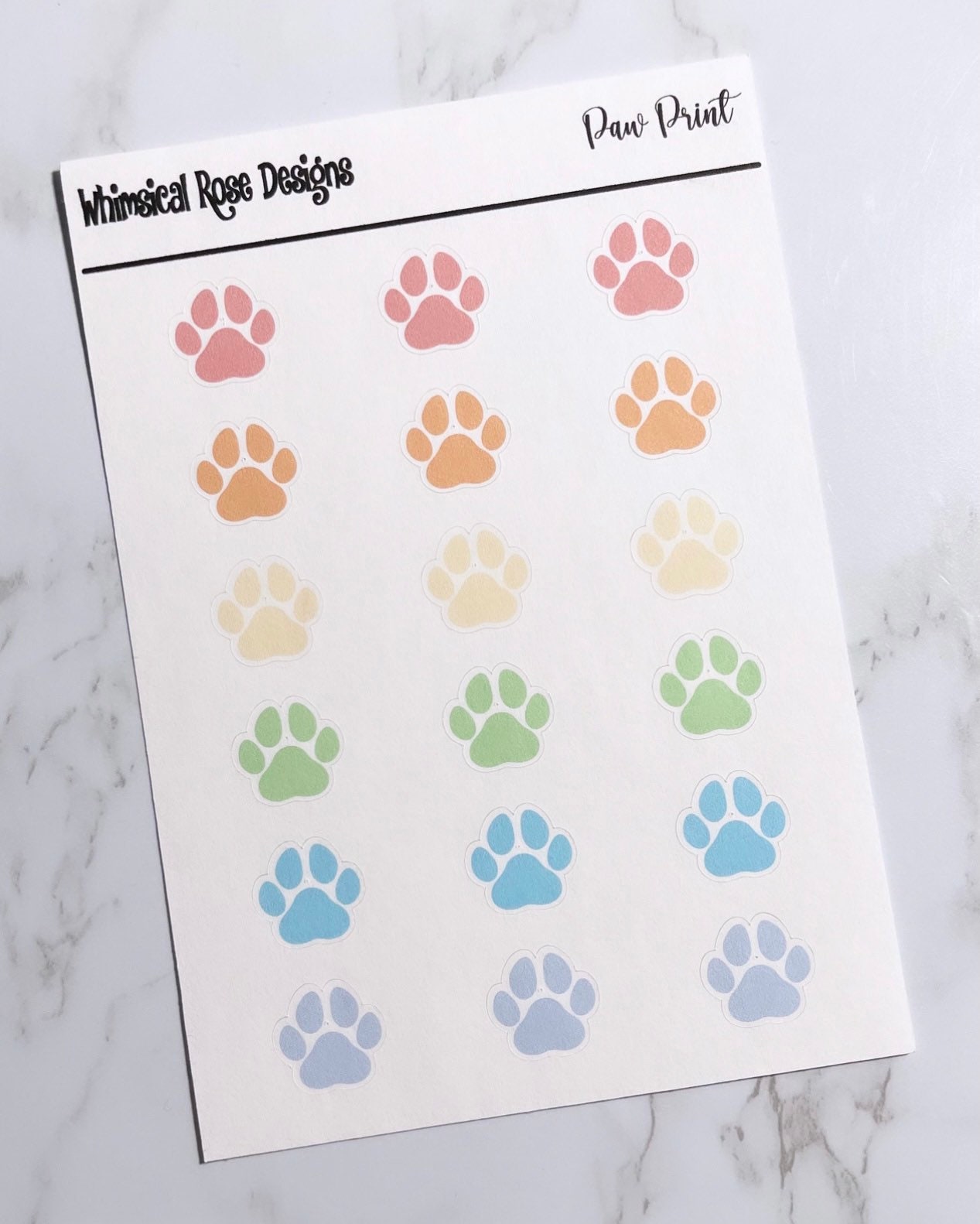 2 Dollar Tuesday: Animal Paw//dog Paw//cat Paw-sticker Sheet//daily ...
