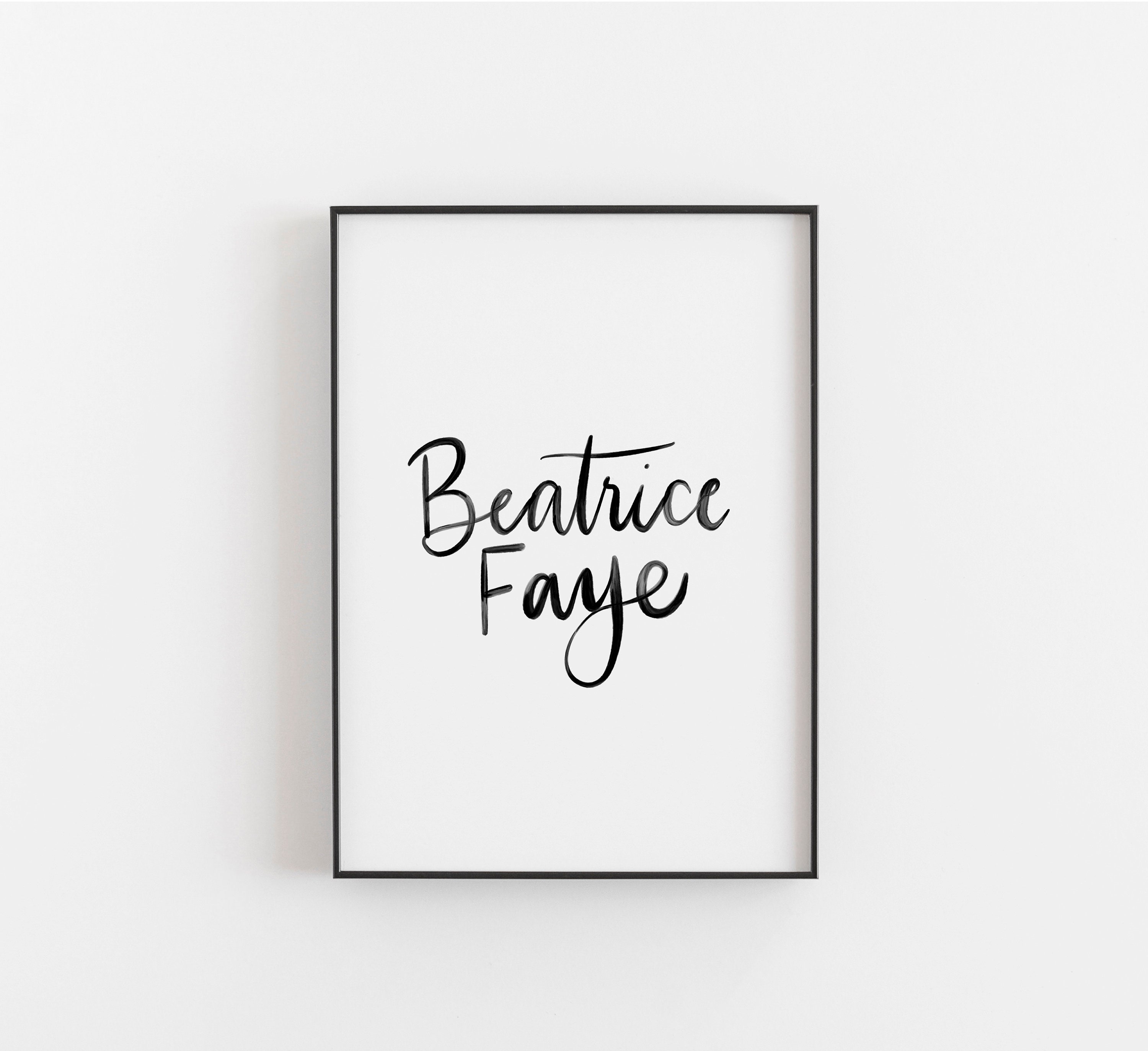 Custom Calligraphy Name Print Nursery Art Over the Crib Art - Etsy