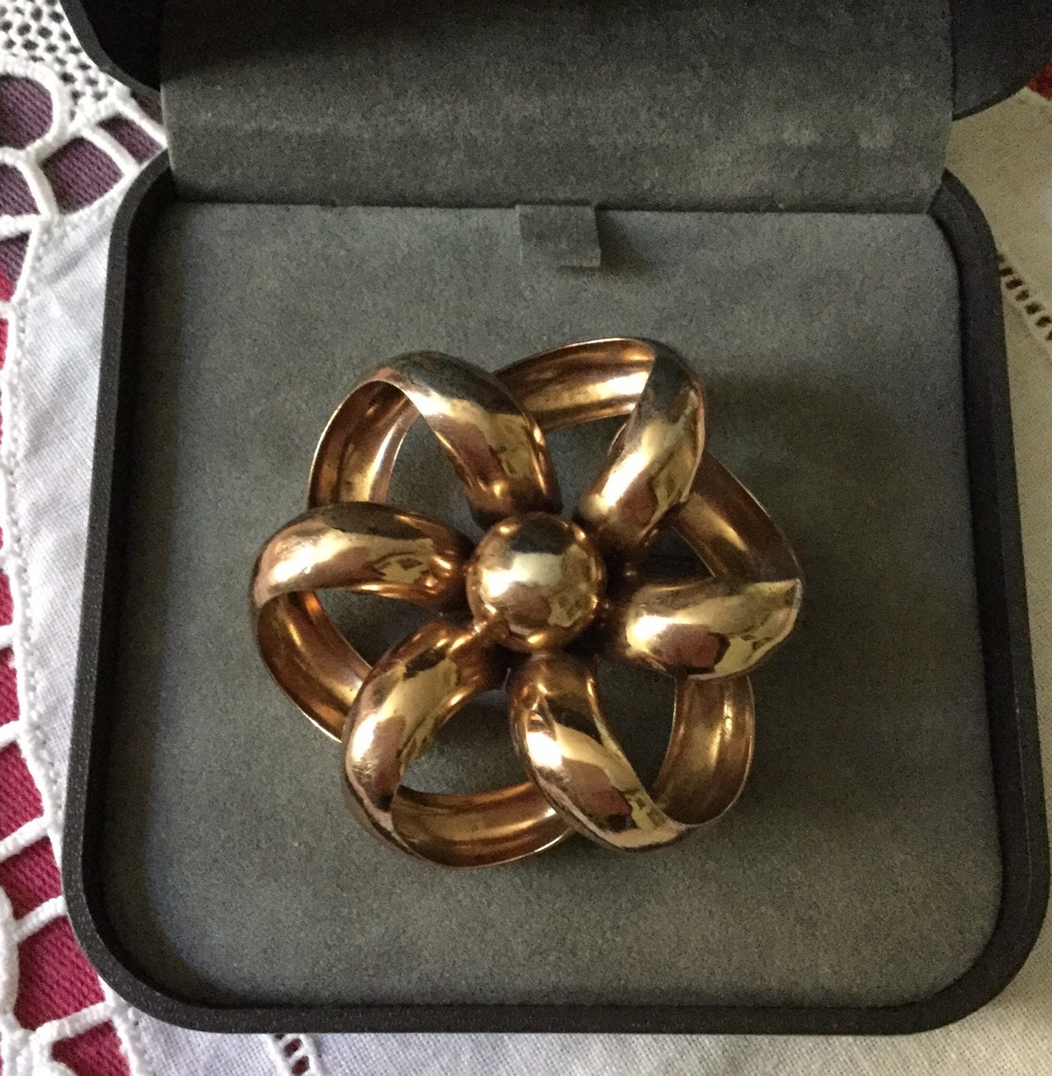 AUTHENTIC NAPIER Sterling VINTAGE Huge Brooch Rose Gold | Etsy