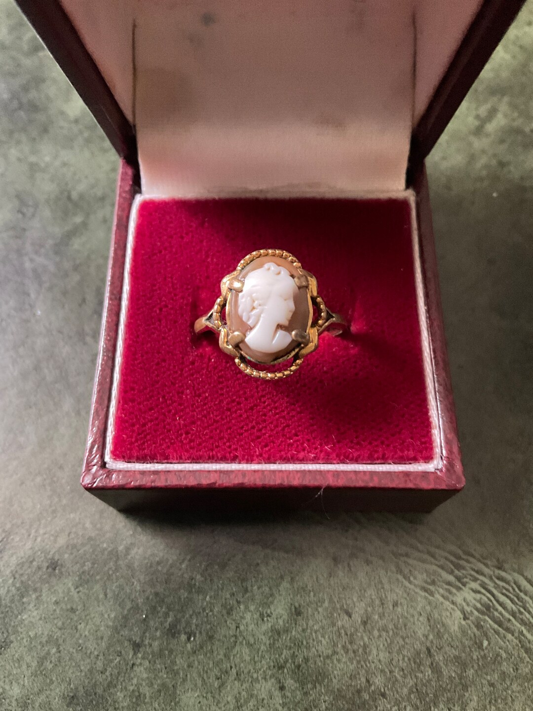 19th FRANCE Antik GENUINE CAMEO Gold Plated Ring Original Design ...