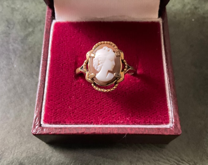 19th FRANCE Antik GENUINE CAMEO Gold Plated Ring- Original Design ...
