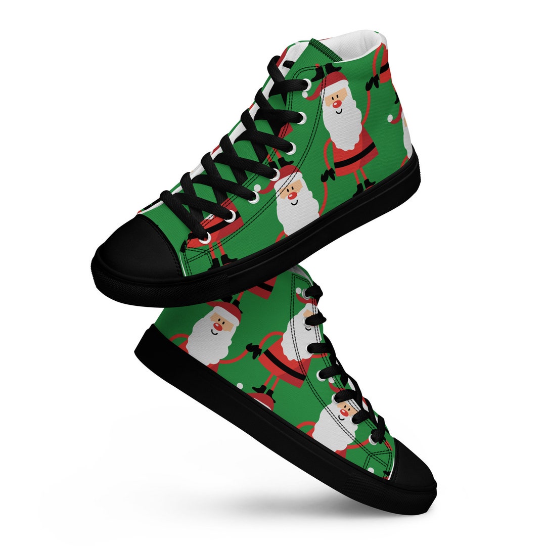 Men's Christmas High Top Shoes, Santa Print - Etsy