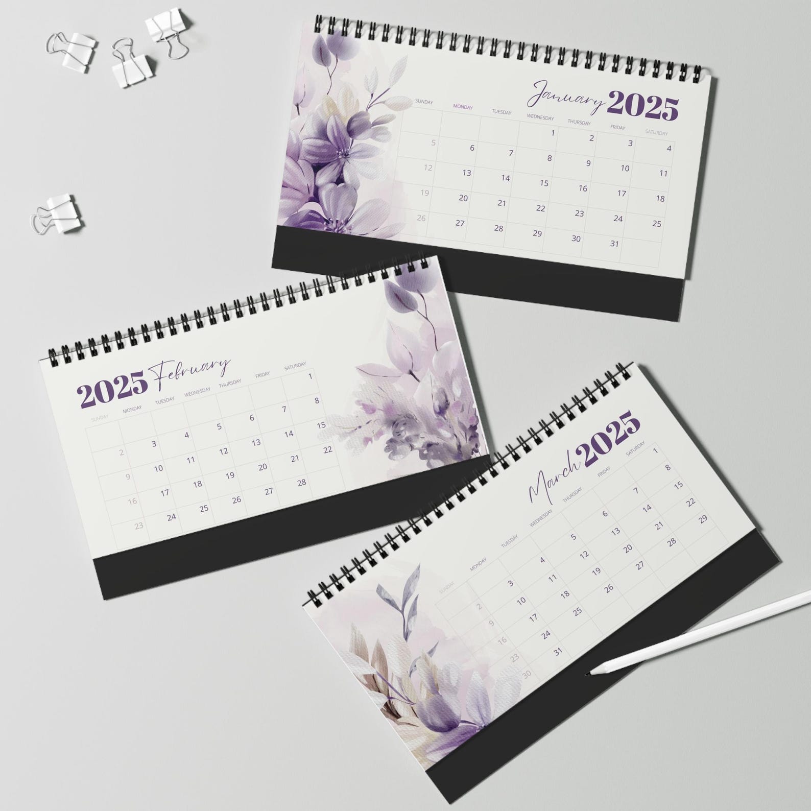 Desktop Calendar 2025, Calendar, New Year Calendar, - Etsy