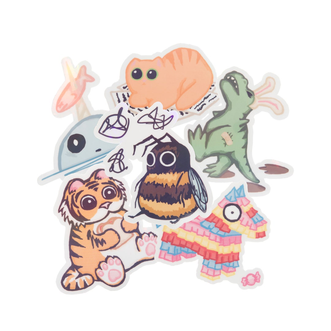 Silly Characters Holographic Stickers - Etsy