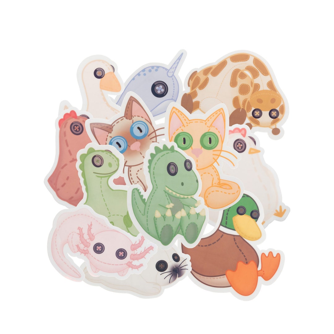 Stuffed Animal Holographic Stickers - Etsy