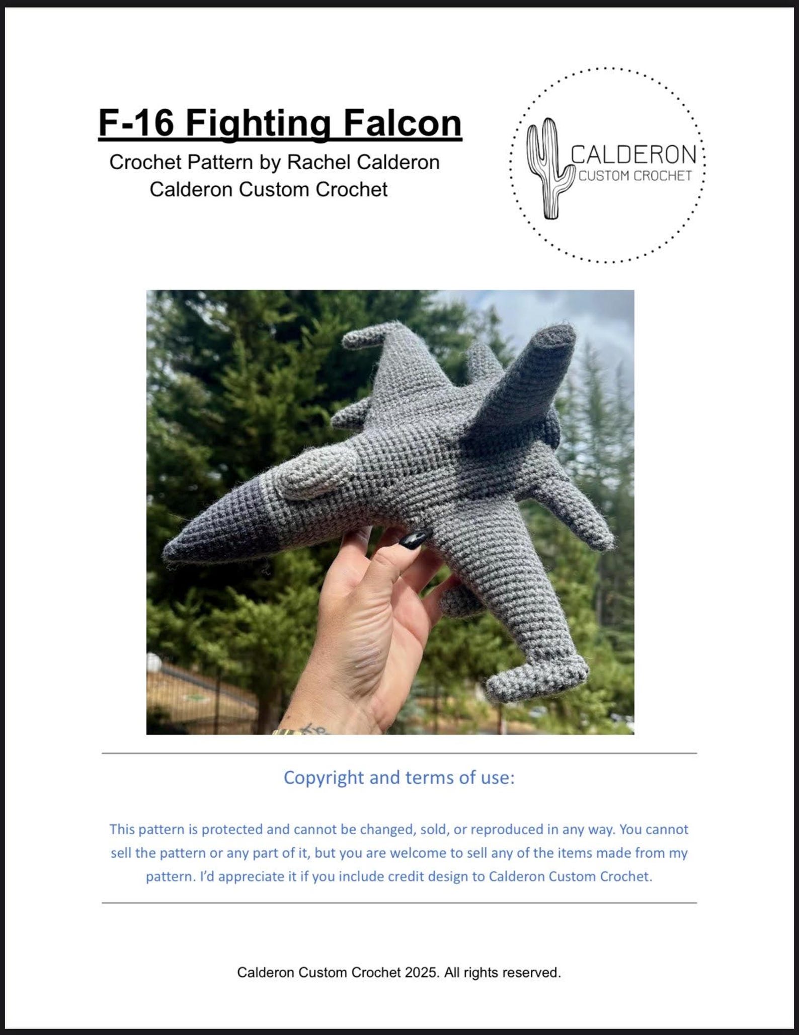 F-16 Fighting Falcon Crochet Pattern - Etsy