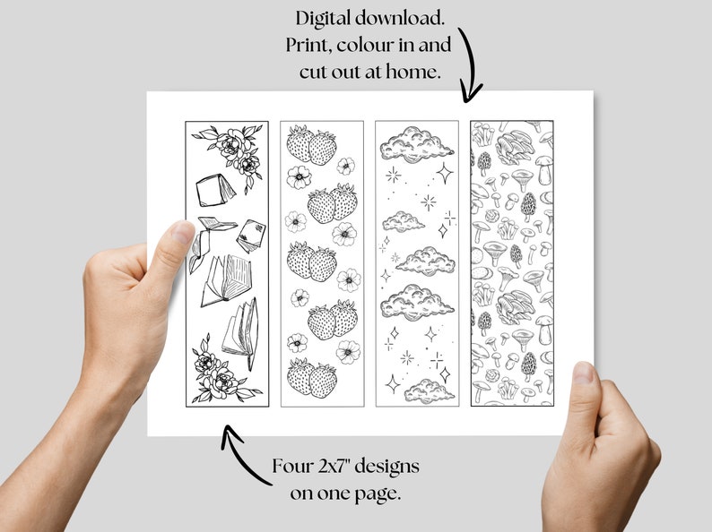 Printable Coloring Bookmarks: DIY Book Lover Gift (PDF) - Etsy