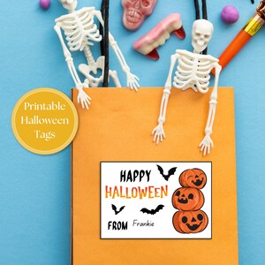 Printable Halloween Gift Tags, Cute Happy Halloween Treat Bag Tags ...