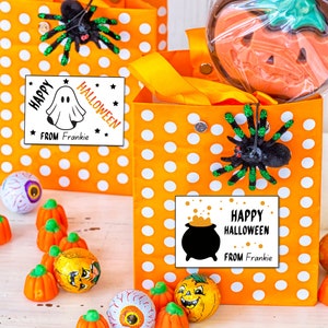 Printable Halloween Gift Tags, Cute Happy Halloween Treat Bag Tags ...