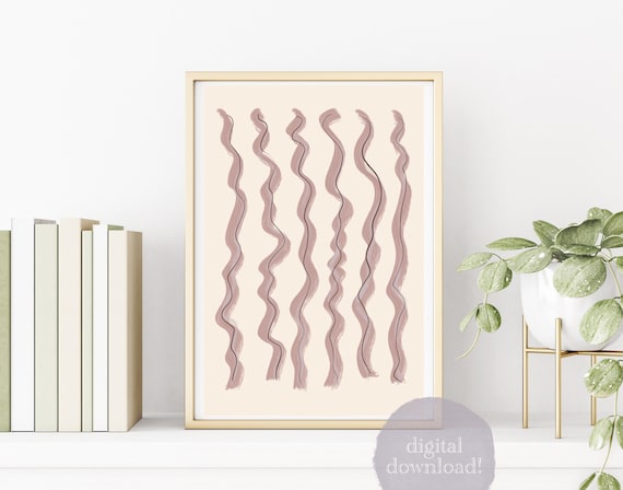 Purple Painted Squiggles: Digital Art Print Download | Etsy