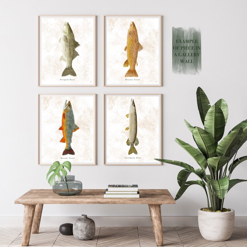 Striped Bass: Printable Wall Art, Digital Art Print Download, Fish Art ...