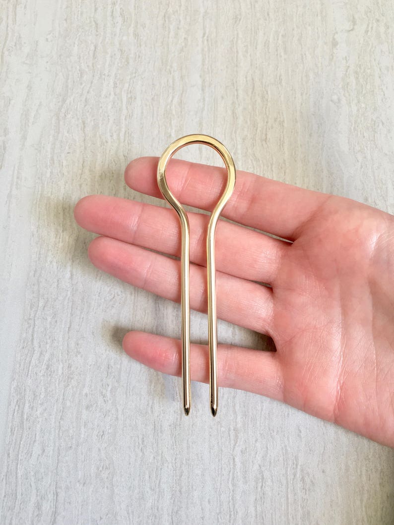 Large Brass Hair Pin Brass Hair Fork Large Metal Hair Pin | Etsy