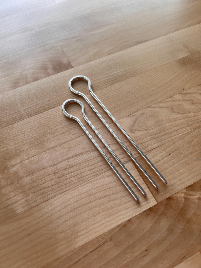 Extra Large Silver Hair Pin, 925 Sterling Silver 5 Inch, 6 Inch Metal ...
