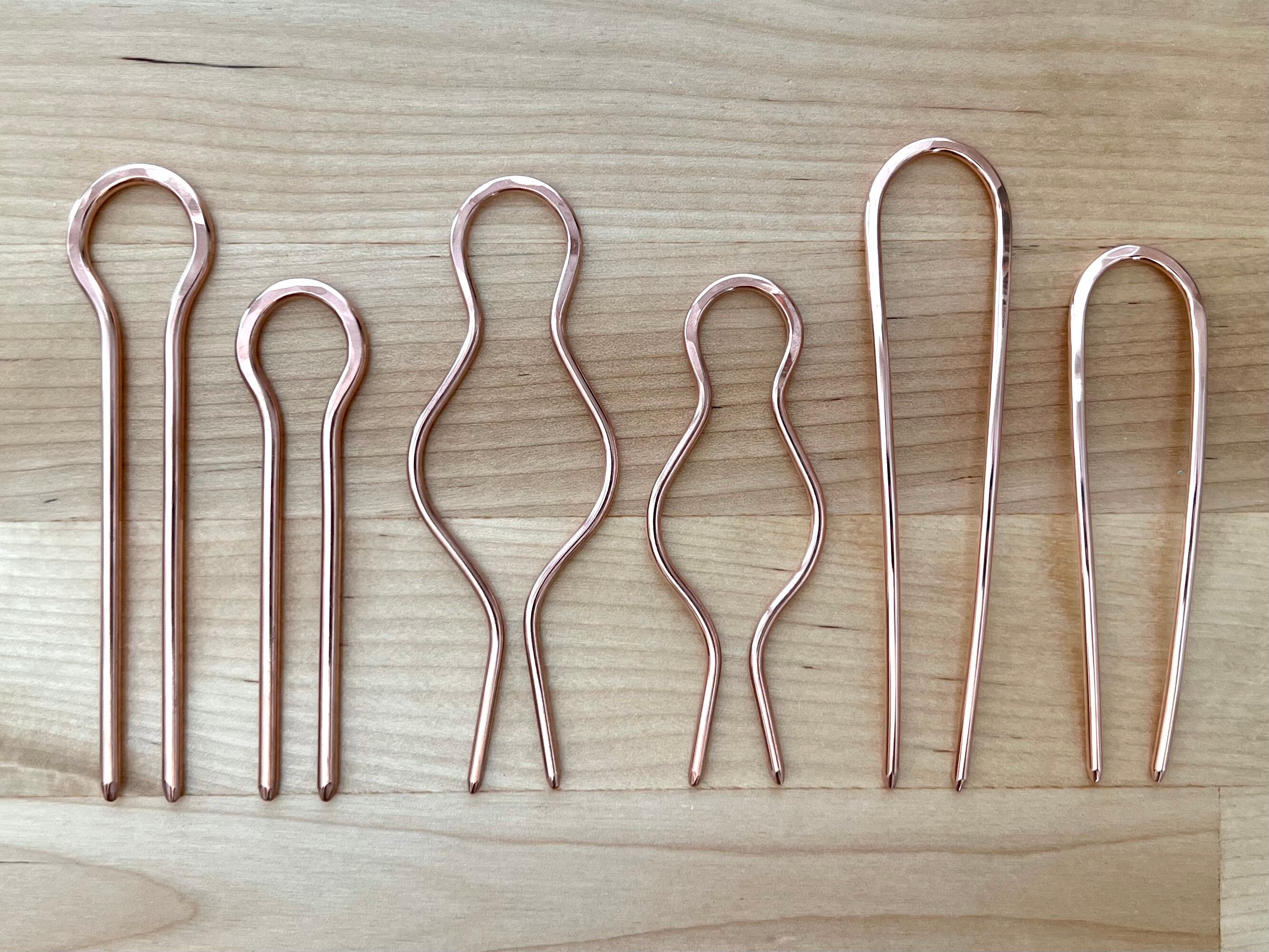 Large Copper Hair Pin Copper Hair Fork Large Metal Hair Pin - Etsy