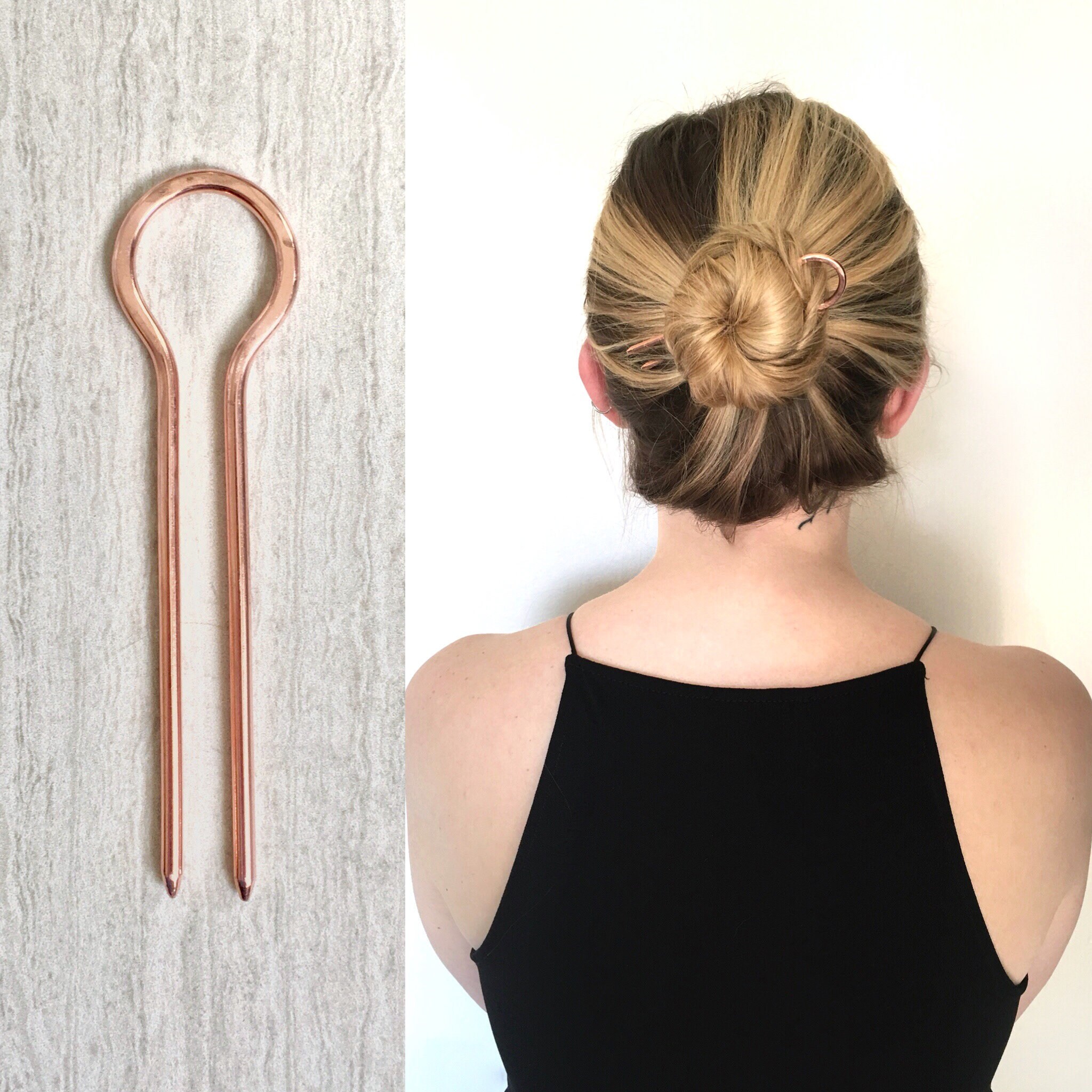 Large Copper Hair Pin Copper Hair Fork Large Metal Hair Pin - Etsy