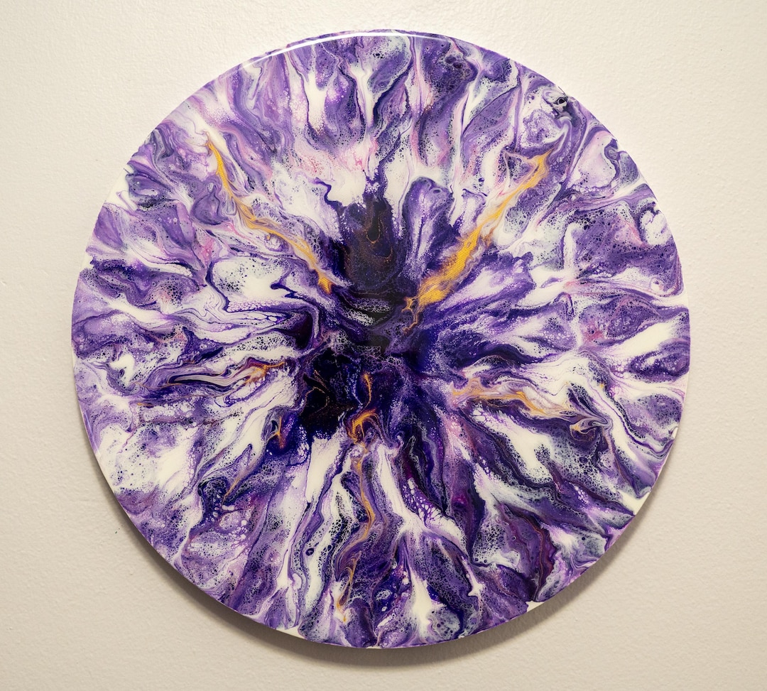1 Acrylic Pouring Art Painting on Canvas With Resin Finish. 16 Inches ...