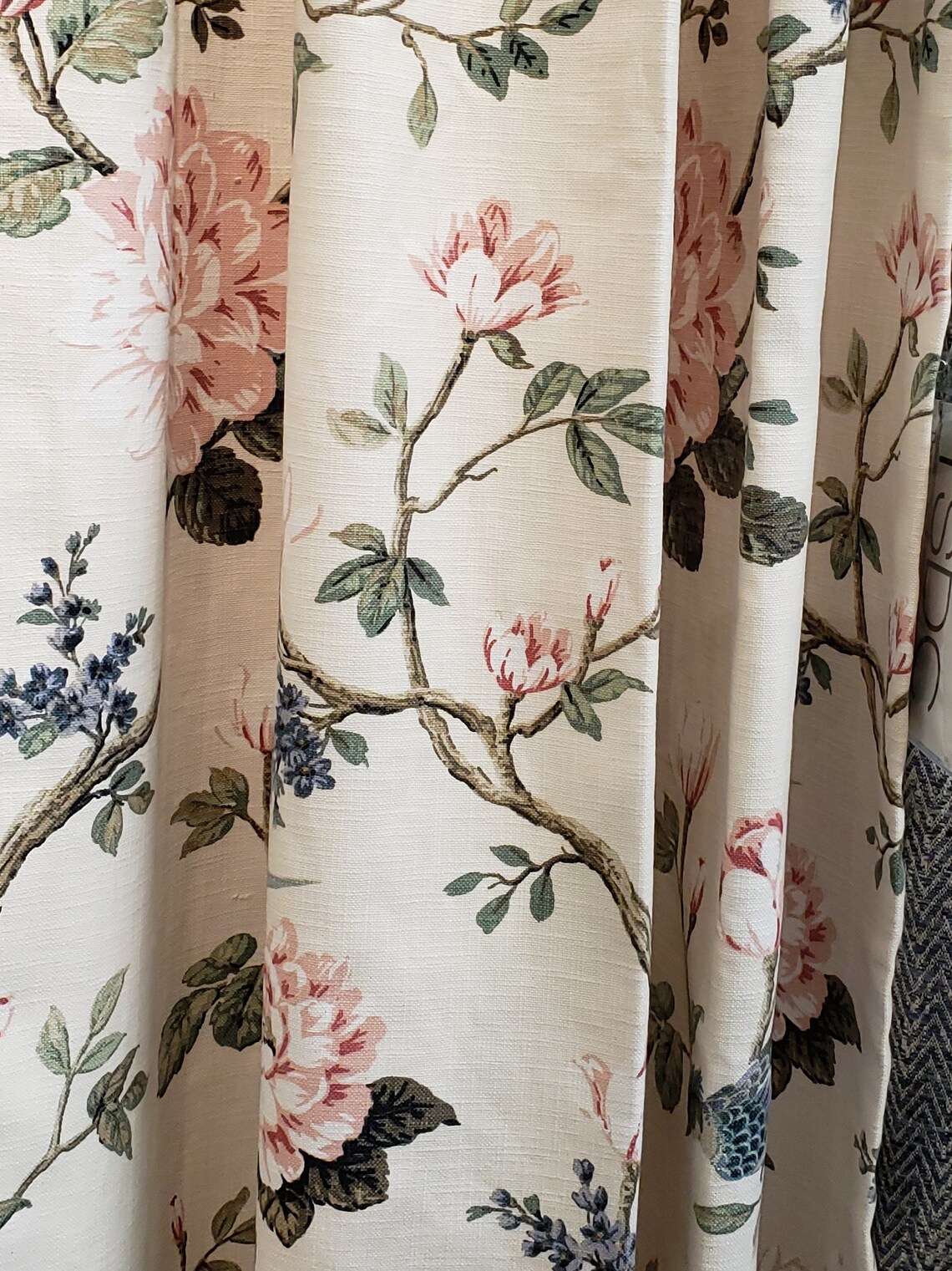 Joyful Spring Curtains Drapery Panels Birds Floral Pattern - Etsy