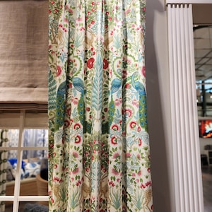 Whitney Spring Faux Embroidered Print Curtains Drapery Floral Pattern ...
