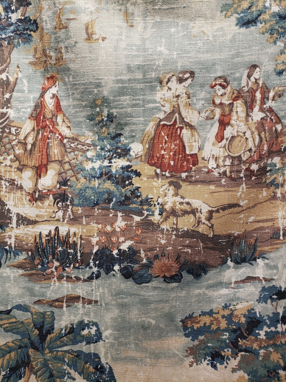 Pastoral Toile English Garden Curtains Drapery Panels Birds Floral ...