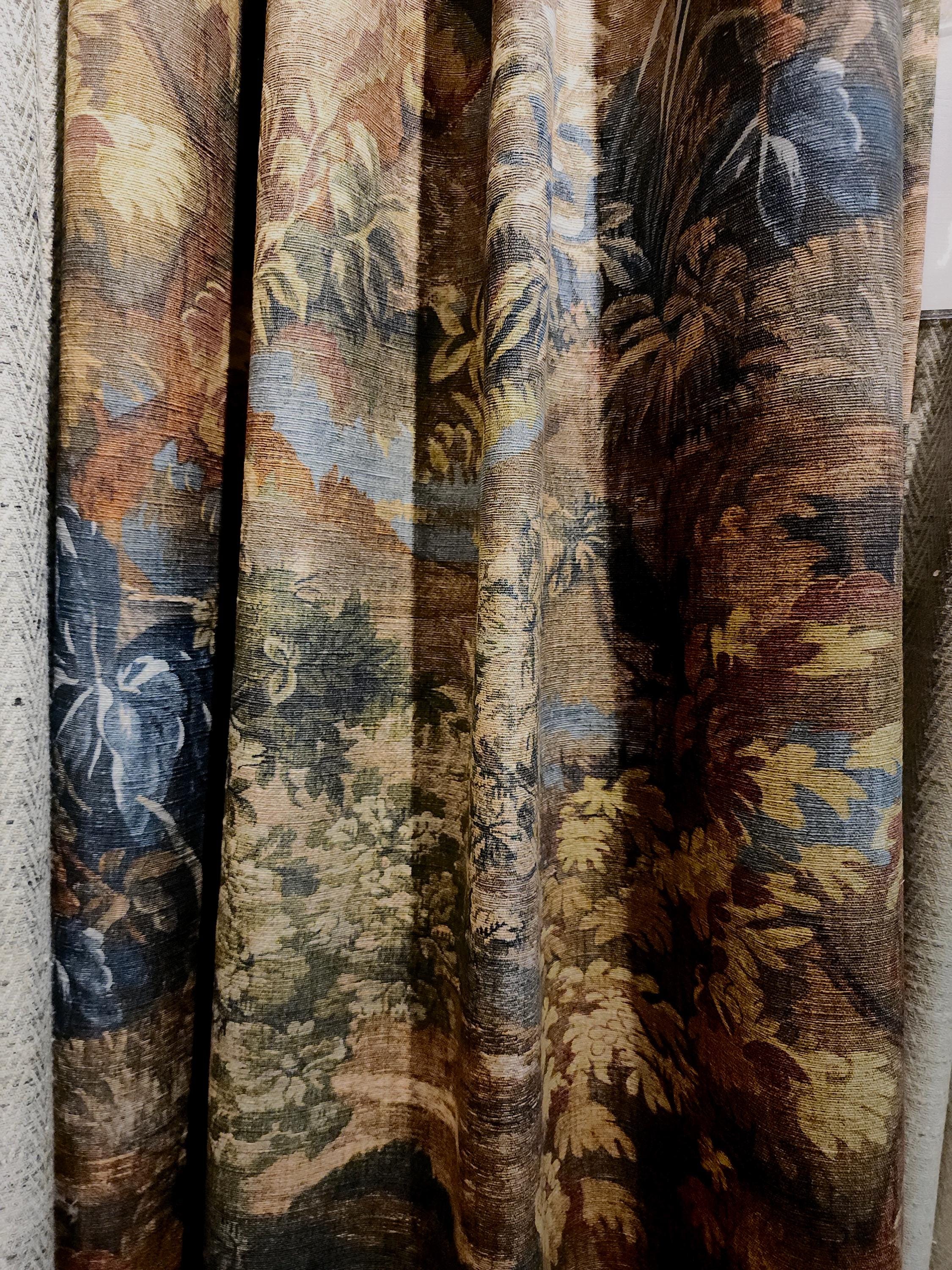 Hathaway Tapestry Curtains Drapery Panels Floral Pattern /made in USA ...