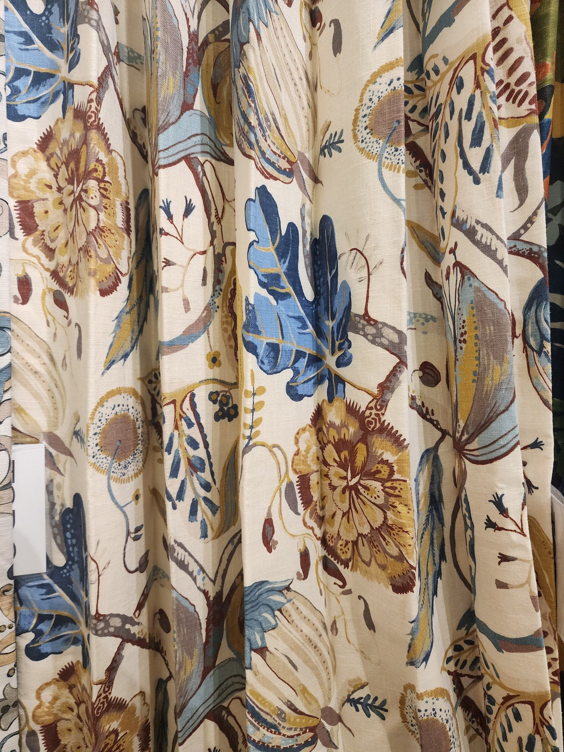 Ryan Cream Floral Curtains Drapery Panels /made in USA, NO Tariffs - Etsy