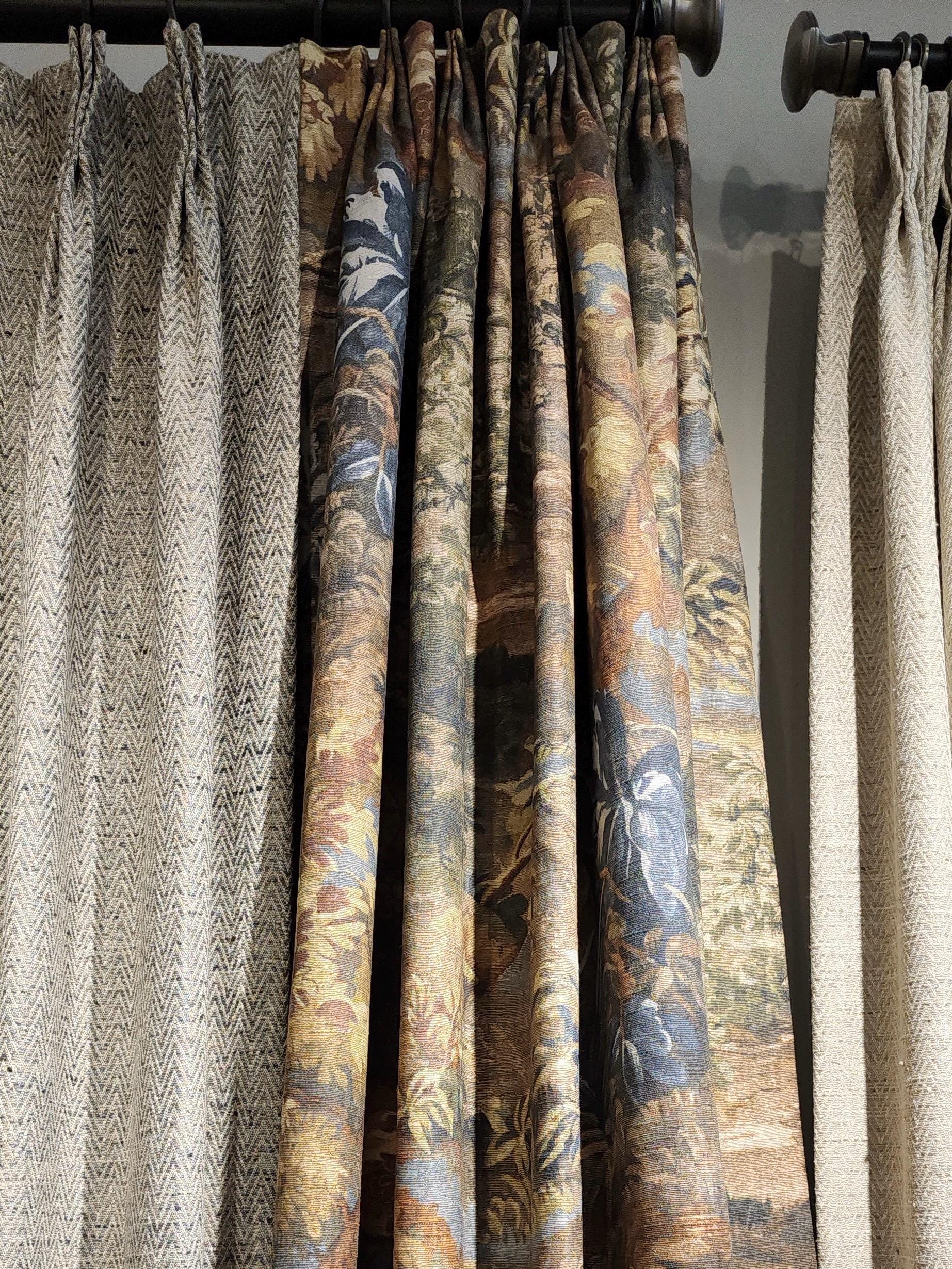 Hathaway Tapestry Curtains Drapery Panels Floral Pattern /made in USA ...