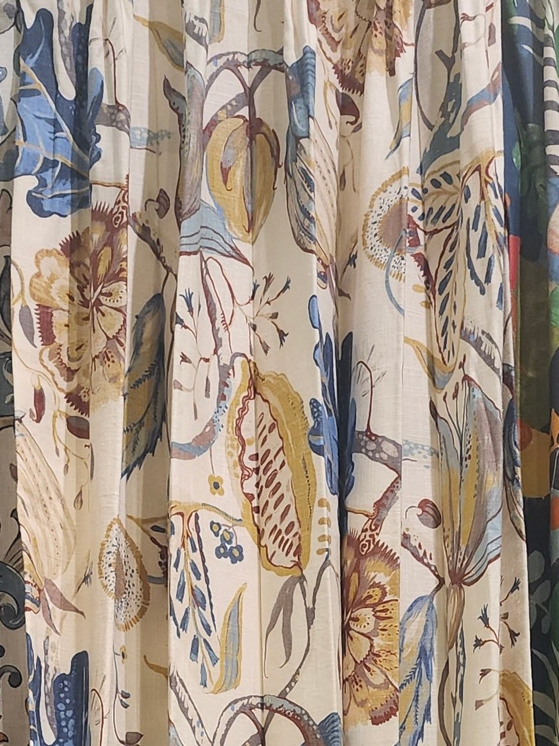 Ryan Cream Floral Curtains Drapery Panels /made in USA, NO Tariffs - Etsy