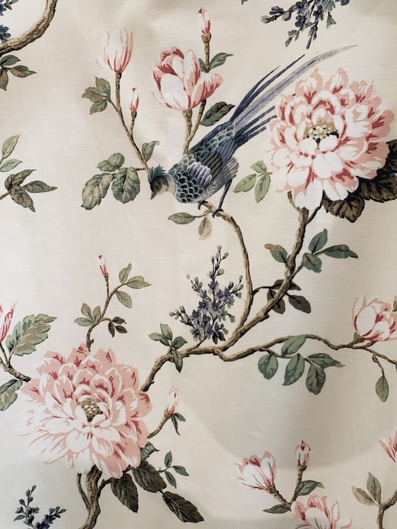 Joyful Spring Curtains Drapery Panels Birds Floral Pattern - Etsy