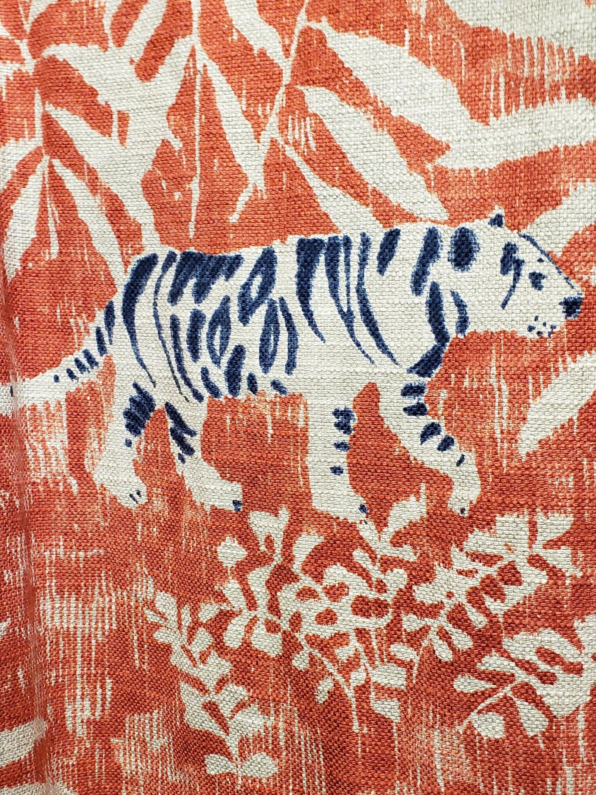 Le Tigre Curtains Drapery Panels Tiger Floral Pattern /made in USA, NO ...