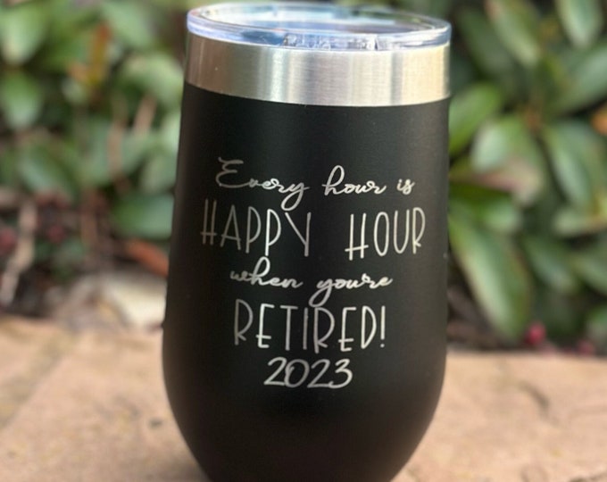 Tumbler Retirement Gift, Retirement Party, Retirement Wine Tumbler ...