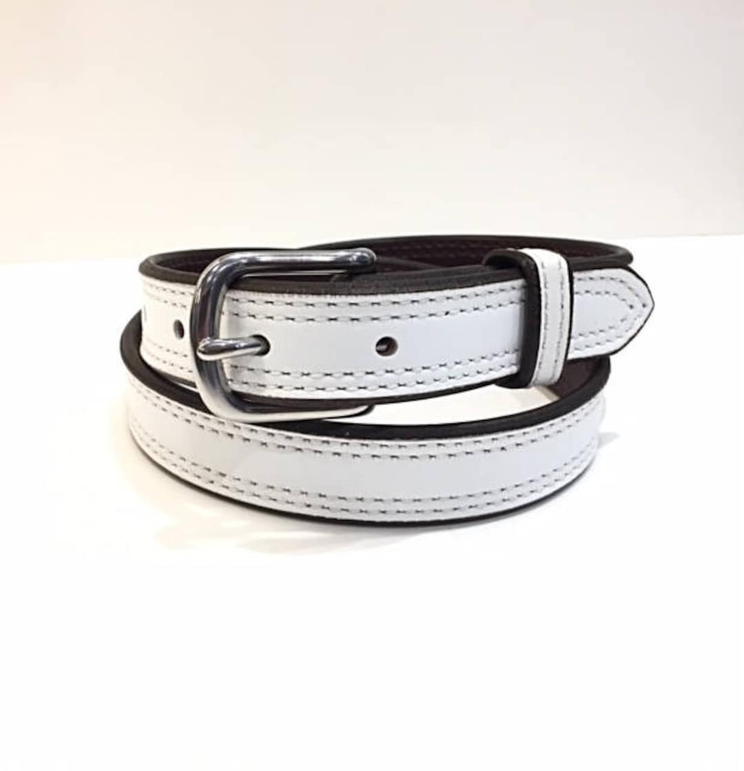 White Leather Belt,white Belt,leather Belt,ladies Belt,bright White ...