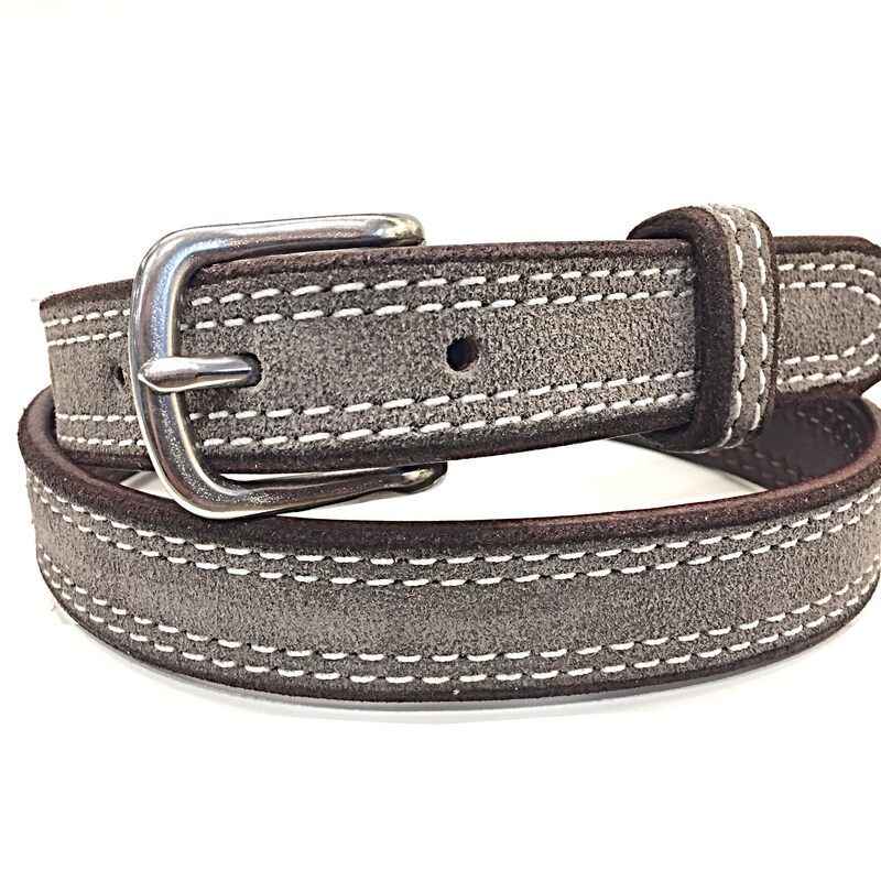 Gray Leather Belt - Etsy