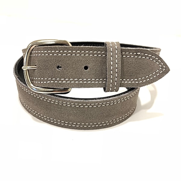 Gray Leather Belt - Etsy