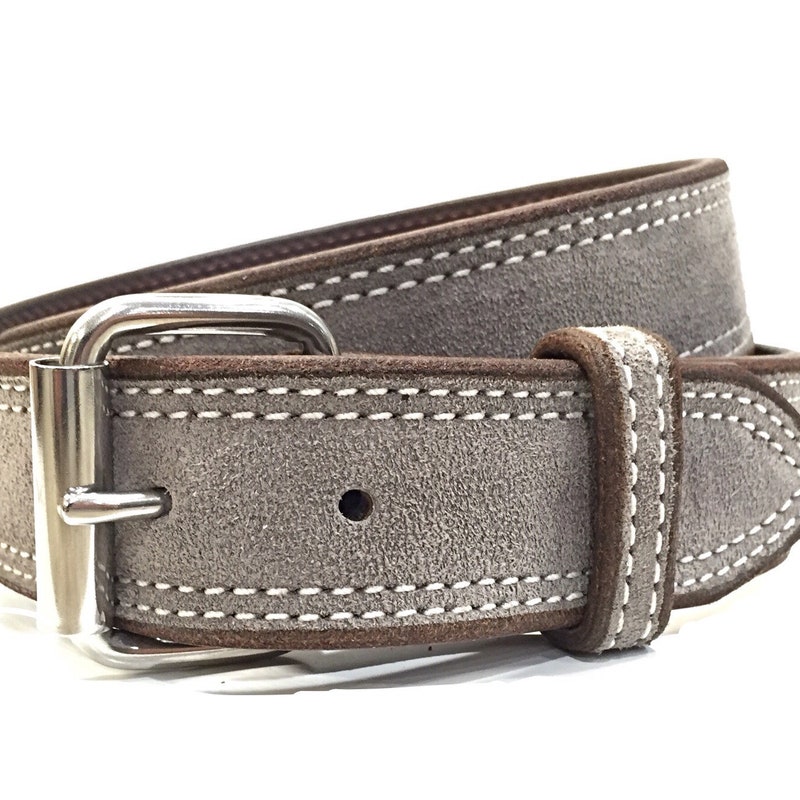 Gray Leather Belt - Etsy
