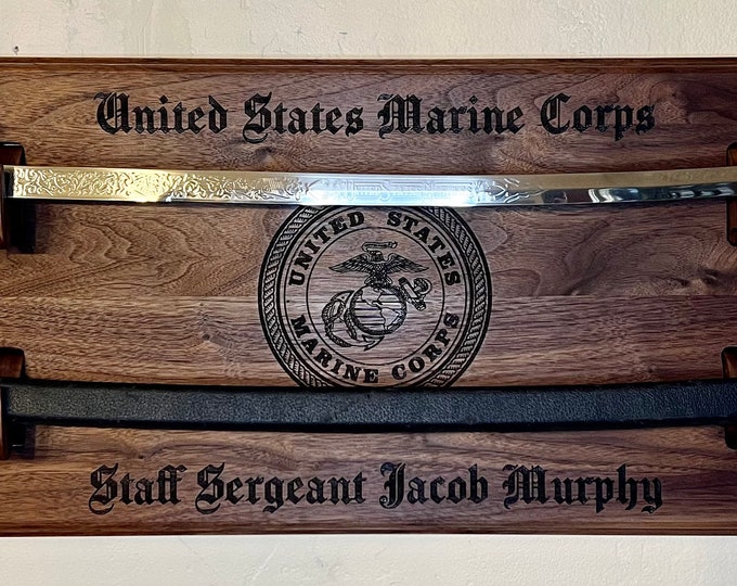 Marine Corps NCO Sword Display, U.S. Army Saber Display, Military Sword ...