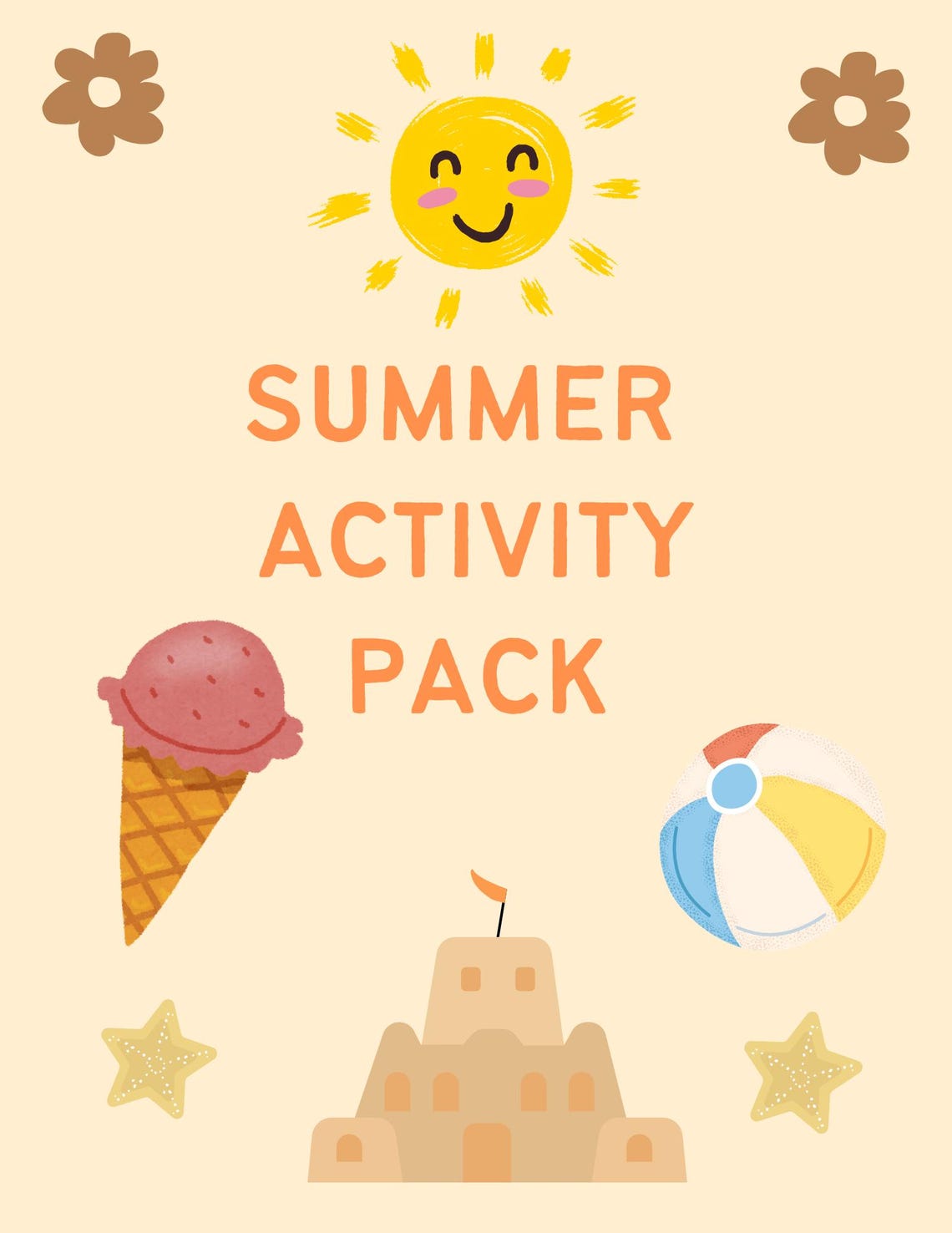 Kids Summer Activity Pack: Word Search, Coloring, Bucket List (digital ...