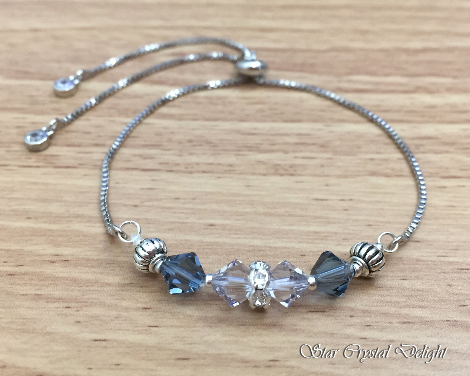 Sparkling Crystal Silver Bolo Bracelet Adjustable Bracelet - Etsy