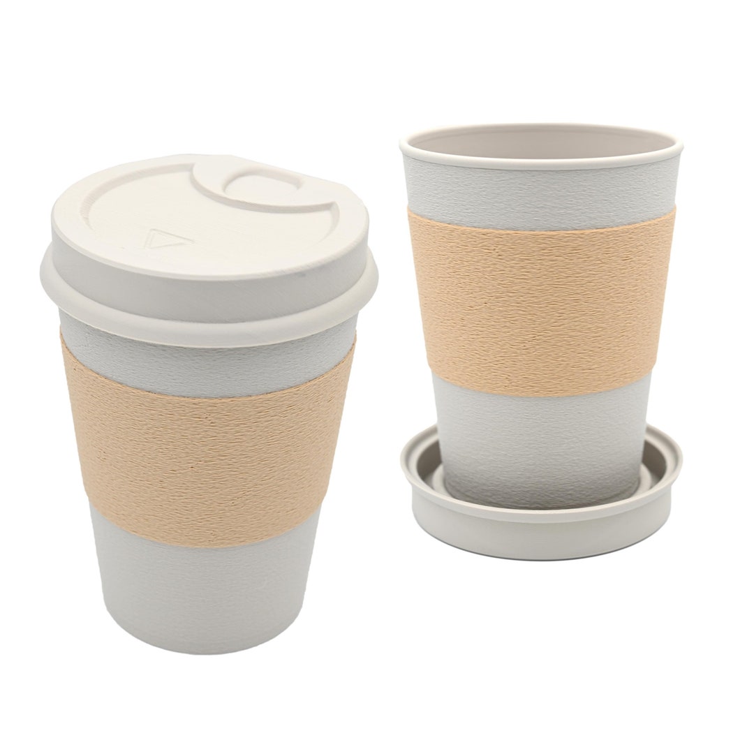 Decorative Coffee Cup Planter With Drip Tray - Perfect Pot for ...