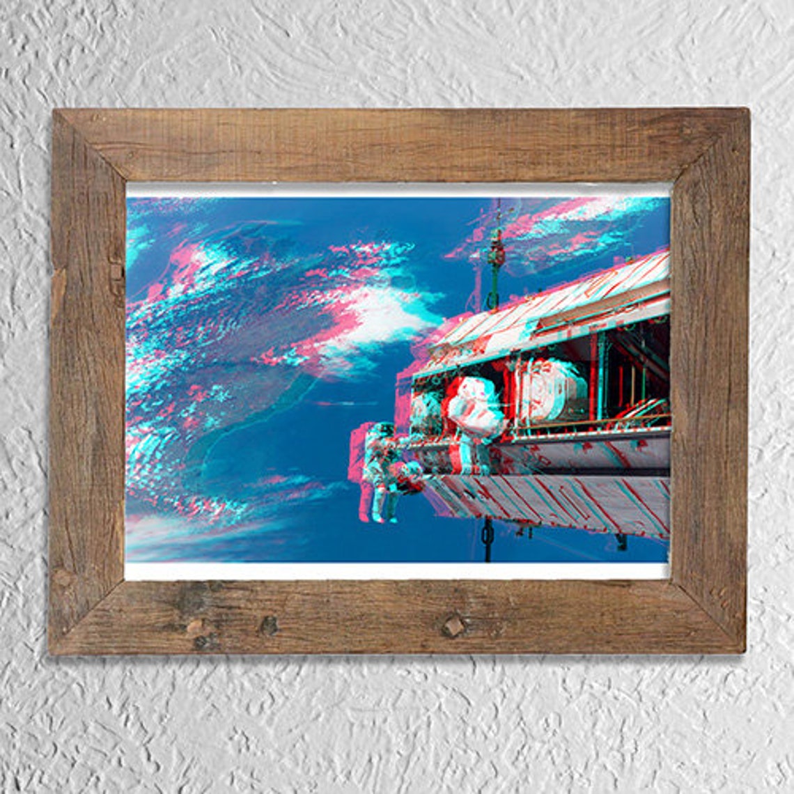 Printable Anaglyph 3D Poster Astronauts in Space | Etsy