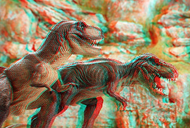 Printable Anaglyph A4 3D red/blue Dinosaurs | Etsy