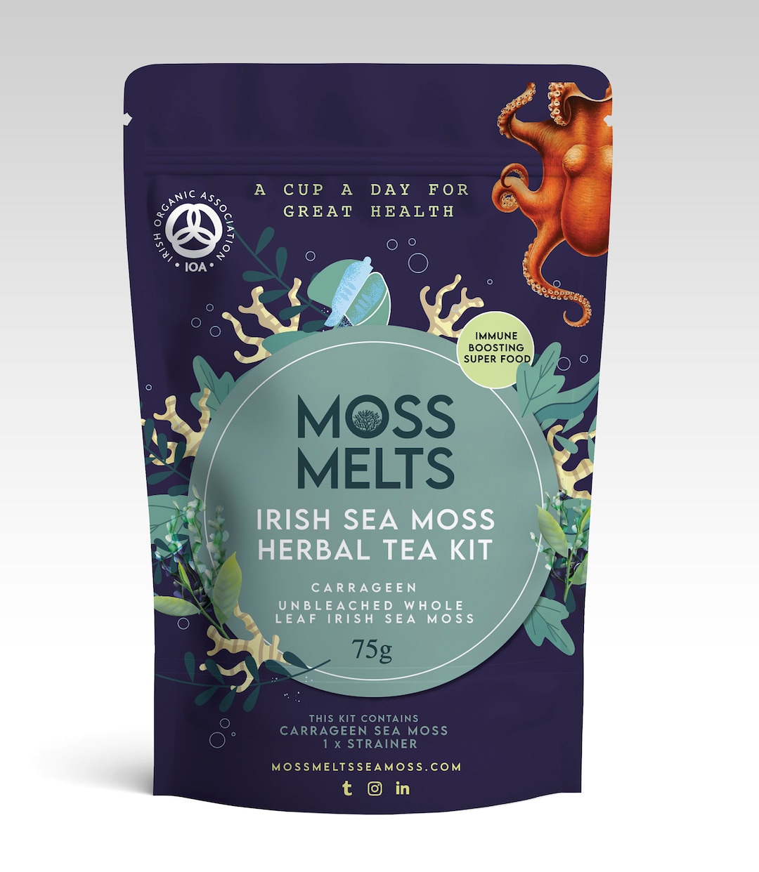 Organic Irish Sea Moss Tea Kit With Strainer - Etsy