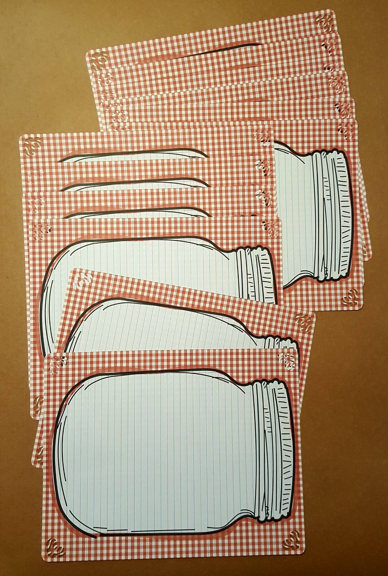 Red Gingham Mason Jar Decorative Paper 8.5 X 11 - Etsy