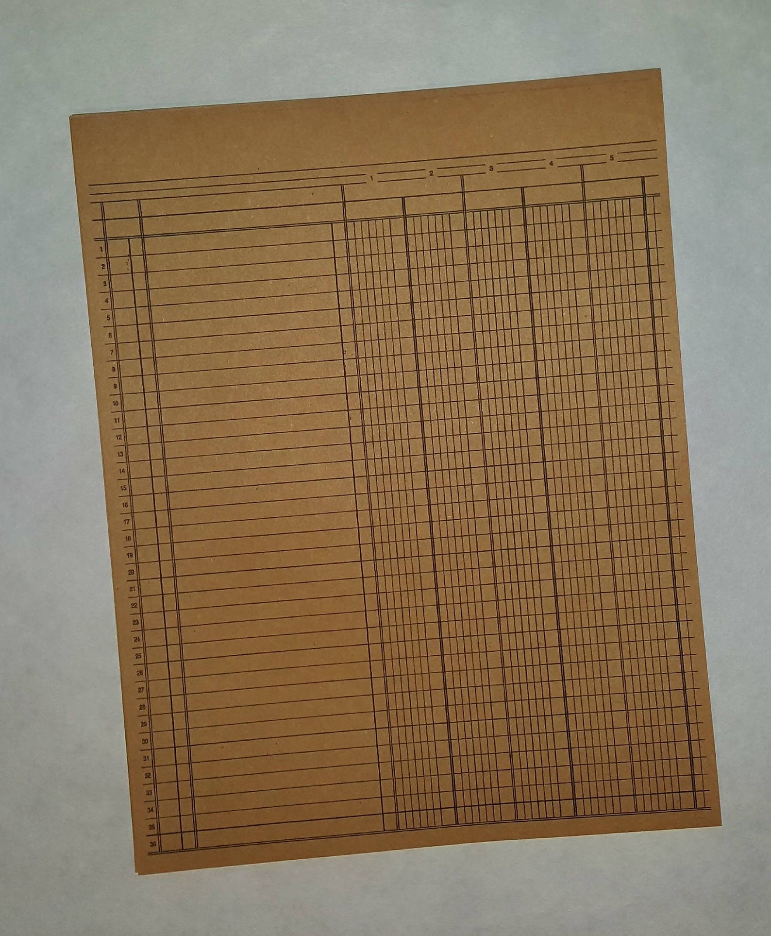 Kraft Paper Brown Paper Ledger Paper 8.5 X 11 Inches Junk | Etsy