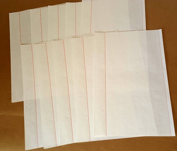 Vintage legal paper Red ruled thin paper Sphinx erasable | Etsy