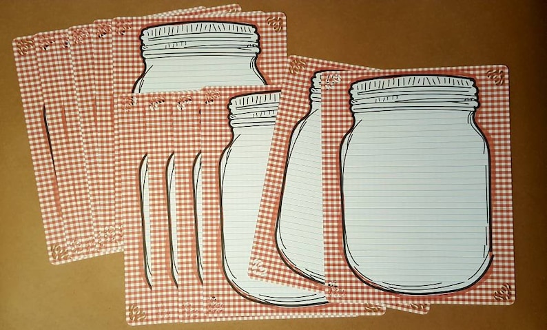 Red Gingham Mason Jar Decorative Paper 8.5 X 11 - Etsy