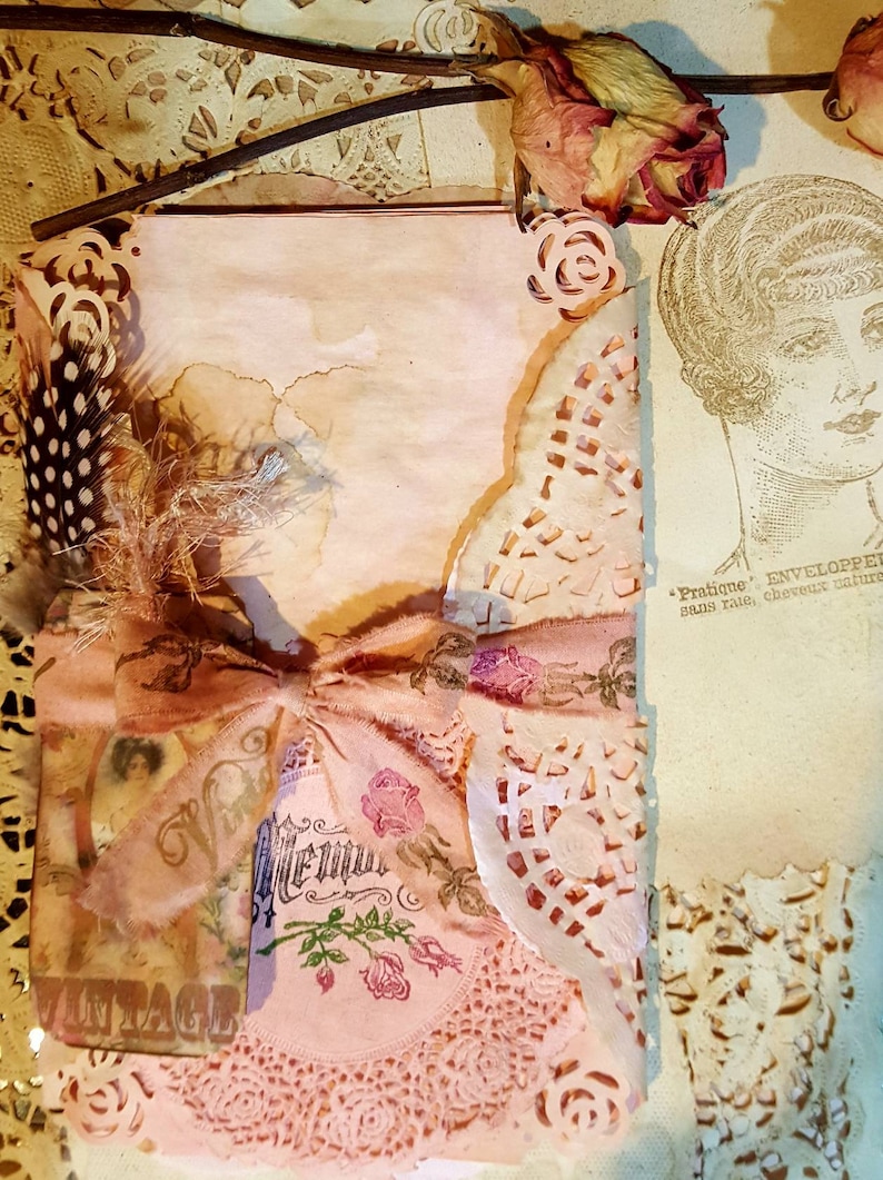 Hand Stained Tea Rose Parchment Paper and Envelopes Rose - Etsy